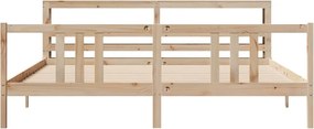 Rám postele s čelem 200 x 200 cm masivní borové dřevo 3305977