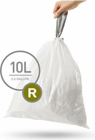 Stahovací sáčky na odpadky 10 l, typ R - 20 ks, bílá