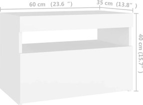 Noční stolek s LED osvětlením bílý 60x35x40 kompozitní dřevo 3082774