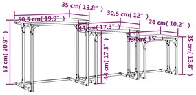 Hnízdové konferenční stolky 3 ks černé kompozitní dřevo - Default Title