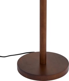Japandi stojací lampa z ořechového dřeva s hnědým lněným stínidlem 151cm - Mels