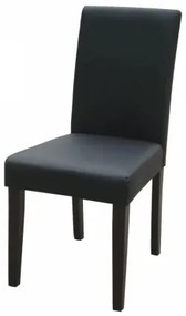 Jídelní židle černá, hnědé nohy, PRIMA