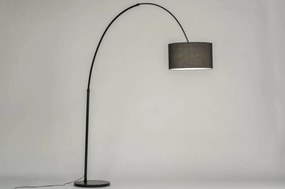 Stojací designová oblouková lampa Dallas Black and Black