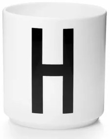 Porcelánový hrnek s písmenem H, bílá Design Letters