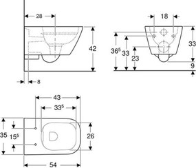 Geberit 500.208.01.1 - Závěsné WC Rimfree Smyle Square keramika/bílá