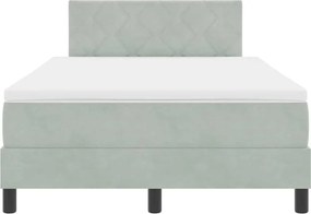 Postel s boxspringem s čelo Světle šedá 120 x 200 cm samet 3339230