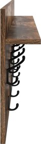 věšák, nástěnný, 1 prkno, háčky, kompozitní dřevo, 40x100x12 cm, kouřový dub, Dekorino TK20260019
