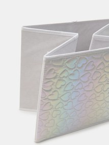 Sinsay - Skládací úložný box s motivem srdíček a holografickým efektem - růžová