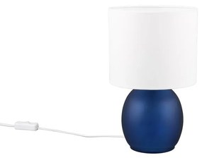 Bílo-modrá stolní lampa s textilním stínidlem (výška 29 cm) Vela – Trio