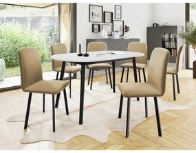 Rozkládací jídelní stůl Zerimo S 150x80, Barva dřeva: bíla + černá