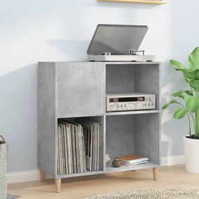 Skříňka Na Lp Desky Betonově Šedá 84,5X38X89Cm Kompozitní Dřevo Bílá S Vysokým Leskem