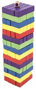 Dřevěná barevná jenga věž 60 dílů, 7,5x27,5x7,5 cm