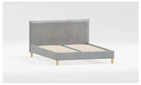 Šedá čalouněná dvoulůžková postel s roštem 140x200 cm Tina – Ropez