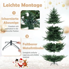 Costway 240 cm umělý vánoční stromek s 450 teplými bílými LED světly Vánoční