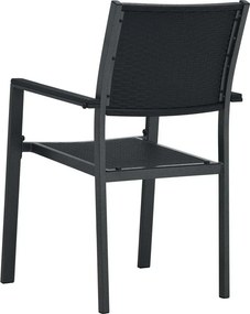 5dílný zahradní jídelní set černý 3099276