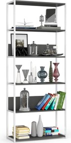 Kovový regál Loft 80 cm bílá/šedá