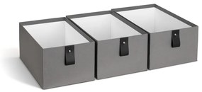 Šedé kartonové úložné boxy v sadě 3 ks 20,5x29,5x14,5 cm Aston Paper Laminate – Bigso