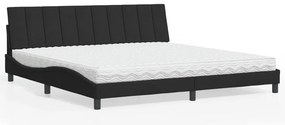 Postel s matrací Hanko černá 200 x 200 cm samet 3208618