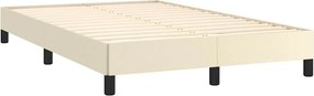 Rám postele bez matrace krémový 120x190 cm umělá kůže 3269621