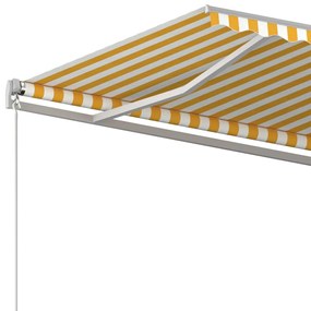 Automatická zatahovací markýza se sloupky 3 x 2,5 m žlutobílá,  3069908