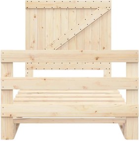 Rám postele s čelem 100 x 200 cm masivní borové dřevo 3281557