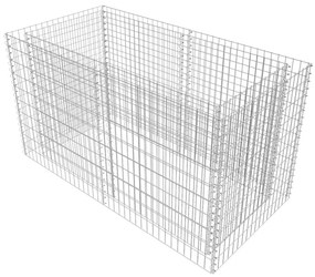 Gabionový vyvýšený záhon ocel 180 x 90 x 100 cm stříbrný 142366