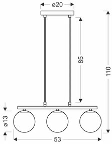 Lustr na lanku CARRINE 3xE14/40W/230V hnědá