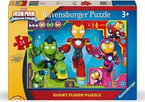 RAVENSBURGER Podlahové puzzle Iron Man a jeho úžasní přátelé / 24 dílk