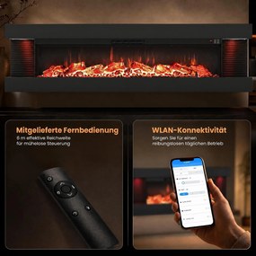 Costway Třístranný elektrický krb 152 cm s LED, 750/1500 W, černý