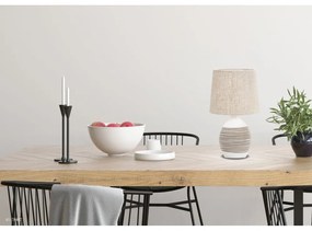 Béžová stolní lampa s textilním stínidlem (výška 35 cm) Ambon – Candellux Lighting