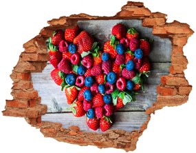 Wallmuralia Samolepící nálepka beton Srdce z ovoce 90x70 cm