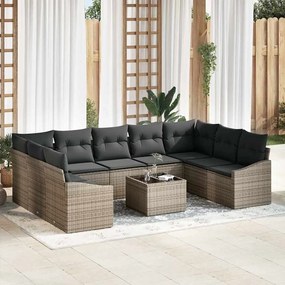 Set pohovek 10 ks Šedá polyratan 3346889