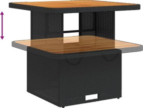 3dílný bistro set s poduškami černý polyratan 3262765