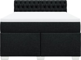 Box spring postel s matrací černá 140 x 190 cm textil 3285892