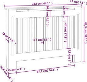 vidaXL Kryty na radiátor 2 ks 112 cm MDF [276003] Barva: Bílá