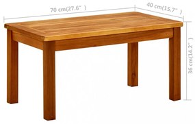 Zahradní konferenční stolek akácie Dekorhome 70x40x36 cm