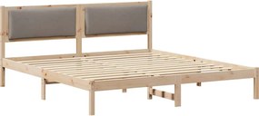 Rám postele s čelo Taupe 200 x 200 cm Masivní borové dřevo 3394231