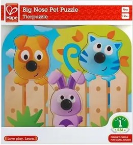 Hape Puzzle s úchytkami - Domácí zvířátka / od 1 let