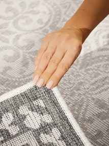 NORTHRUGS, Kusový koberec Duet Rosel 106251 White/Gray - na ven i na doma, 200x290, šedá, chodba / předsíň