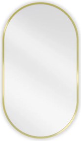 Mexen Loft, oválné koupelnové zrcadlo 80 x 45 cm, barva rámu zlatá lesklá, 9851-080-045-000-50