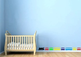 WALLVINIL Samolepky na zeď - Vláček Barva: Černá, Velikost: LOKOMOTIVA 13x6 cm, Pravá / Levá: Pravá (dekorace směřuje/dívá se doprava)