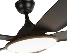 Stropní ventilátor černý 130 cm vč. LED stmívatelný s dálkovým ovládáním - Vifte