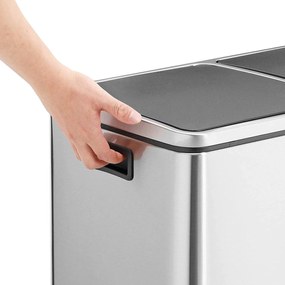 Odpadkový koš 2 x 24 L stříbrný
