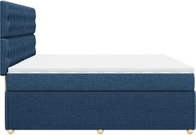 Box spring postel s matrací modrá 200x200 cm textil 3292176