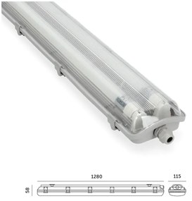 Brilagi -LED Tech. zářivkové svítidlo OPTIMA T8 2xG13/18W/230V 6500K IP65 128 cm
