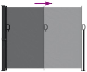 Zatahovací boční markýza černá 160 x 300 cm