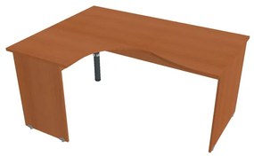 Stůl ergo pravý 160*120 cm - Hobis Gate GE 2005 P Dekor stolové desky: třešeň, Dekor lamino podnože: třešeň, Barva nohy: černá
