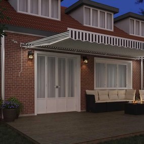 Automatická zatahovací markýza s LED antracit a bílá 600x300 cm 3215791
