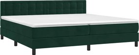 Box spring postel s matrací tmavě zelená 200x200 cm samet 3141566
