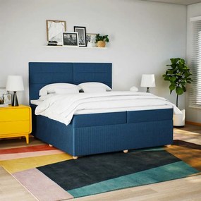 Box spring postel s matrací modrá 200x200 cm textil 3294469